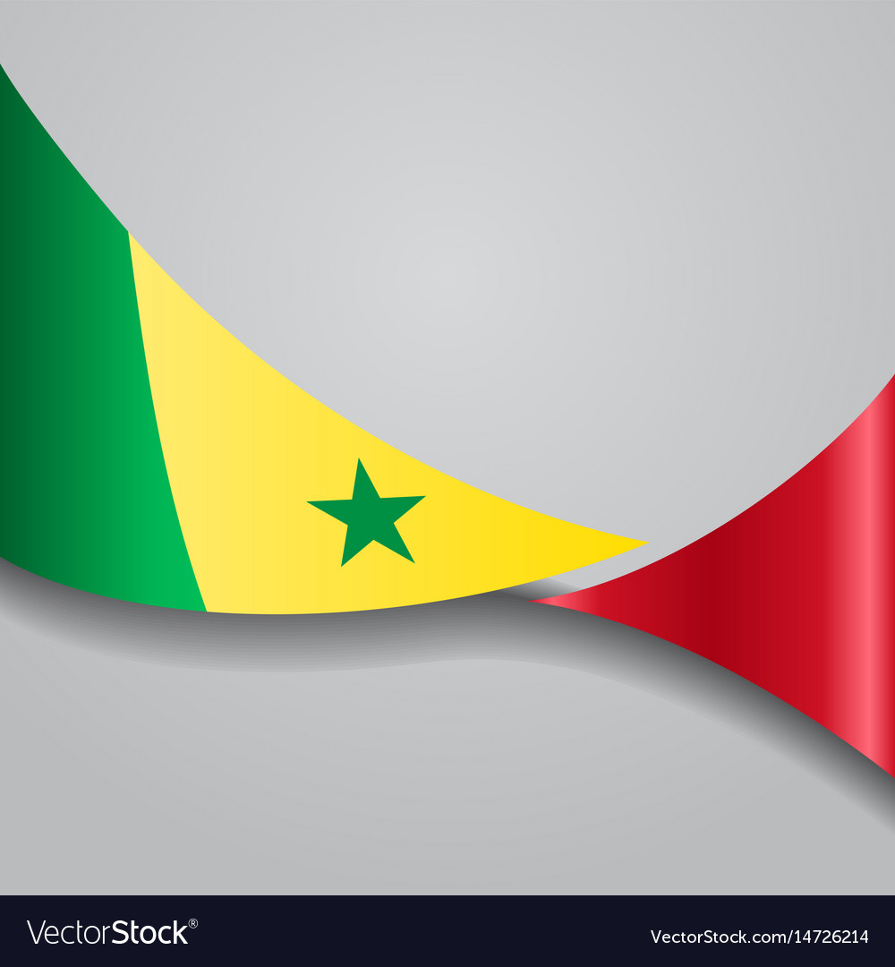 Senegalese wavy flag Royalty Free Vector Image