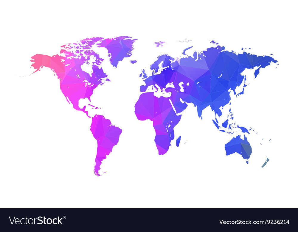Triangle world map Globe triangle concept Vector Image