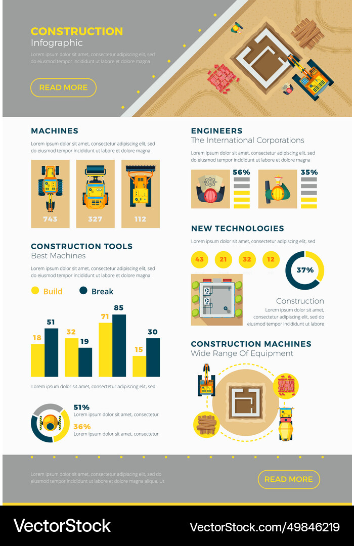 Construction infographic set Royalty Free Vector Image
