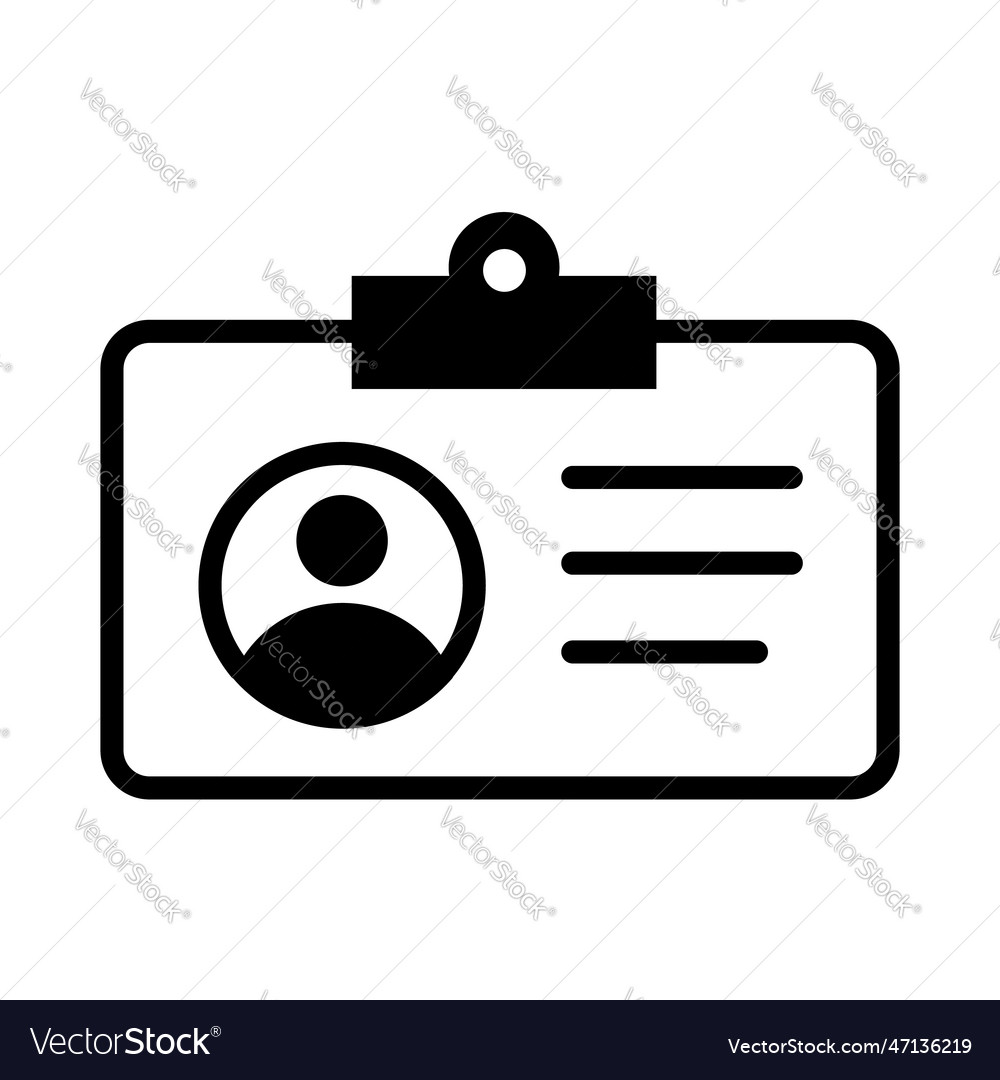 Id card line icon identification and holder Vector Image Id card line icon identification and holder Vector Image