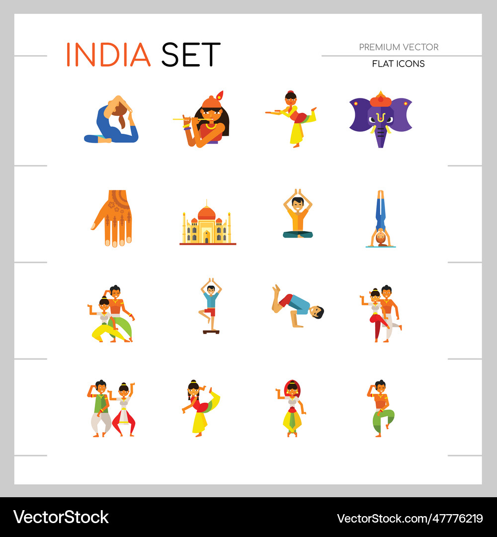 India icon set Royalty Free Vector Image - VectorStock