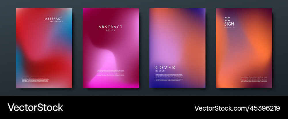 Set of blurred backgrounds with modern abstract Vector Image
