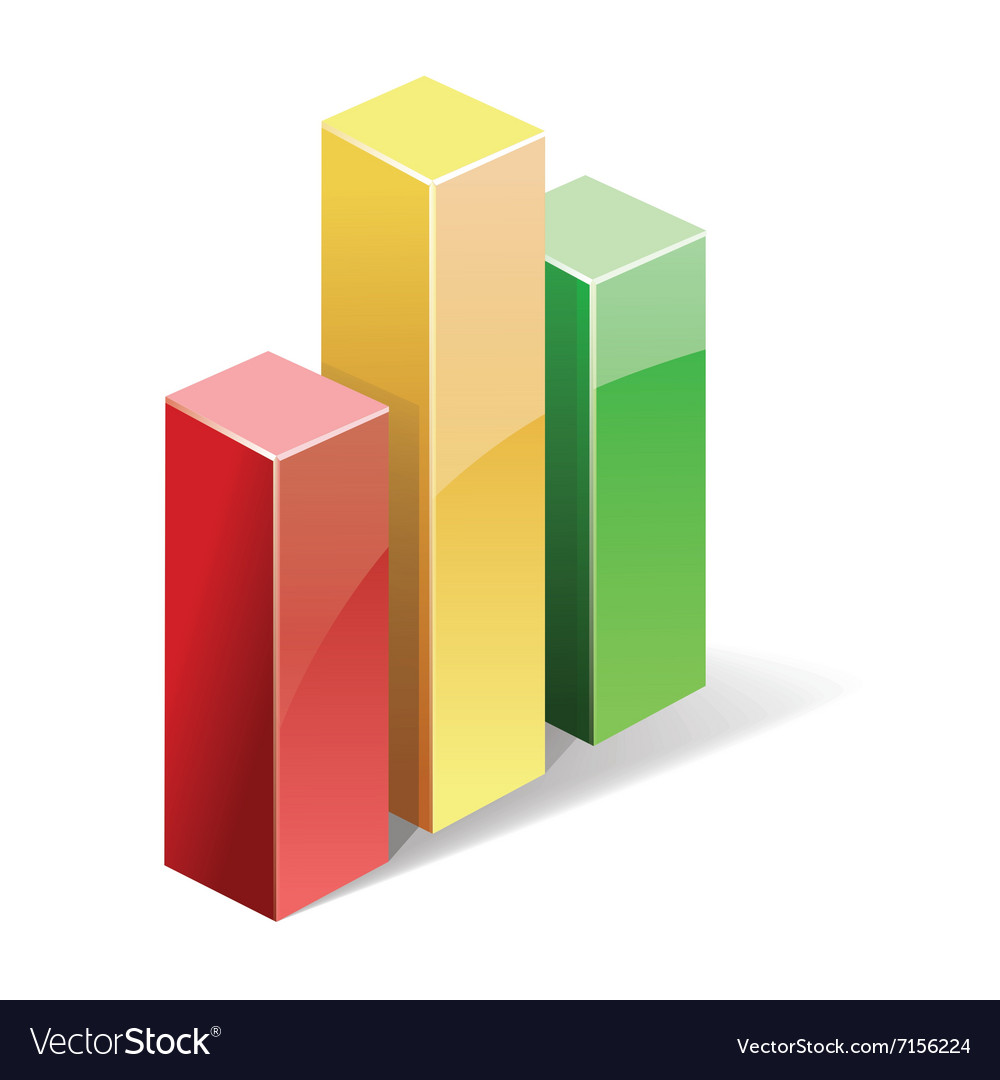 3d Bar Graph Royalty Free Vector Image VectorStock