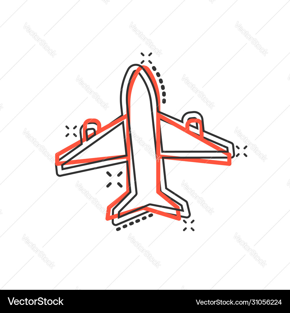 Plane icon in comic style airplane cartoon Vector Image