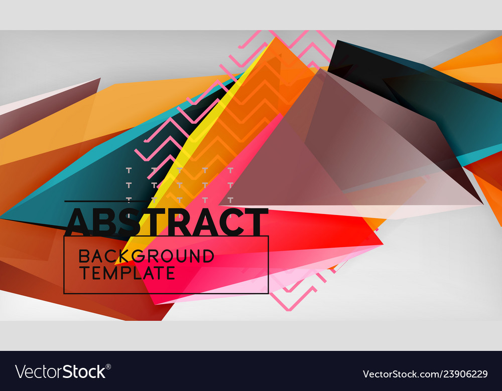 Abstract color triangles geometric background Vector Image