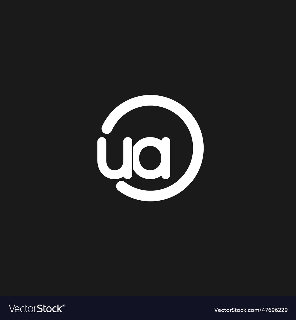Initials ua logo monogram with simple circles Vector Image
