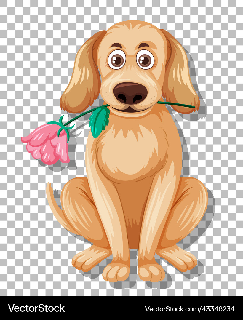 Cute dog on grid background Royalty Free Vector Image