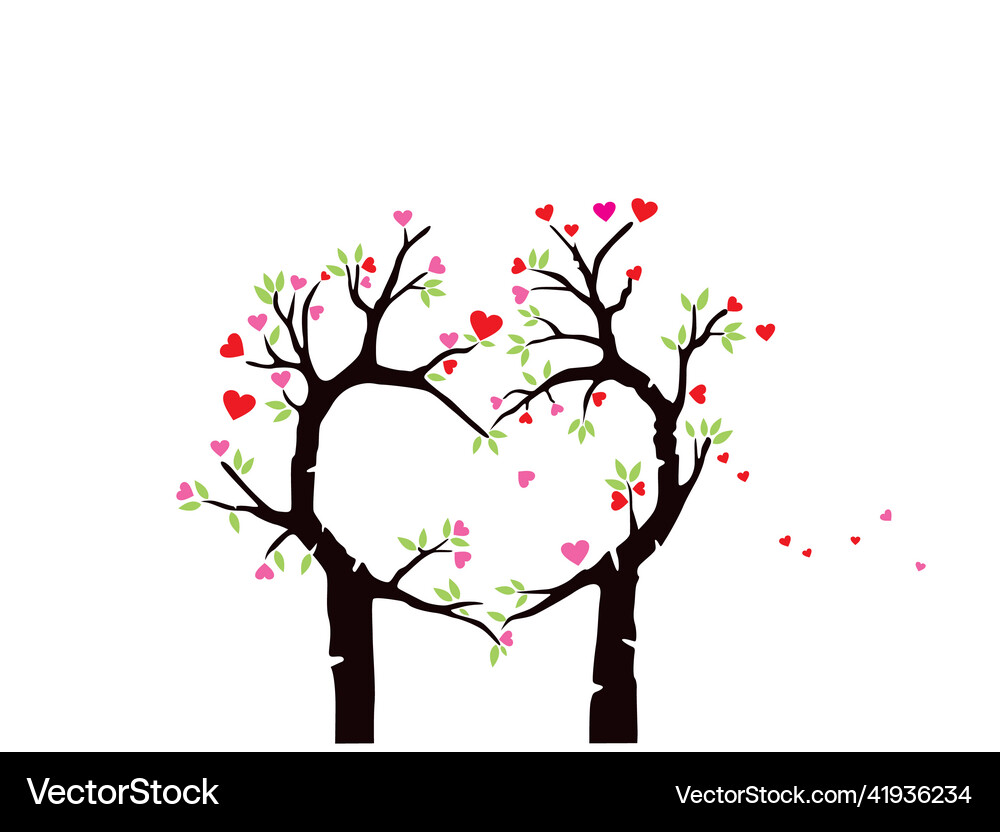 Heart tree wall Royalty Free Vector Image - VectorStock