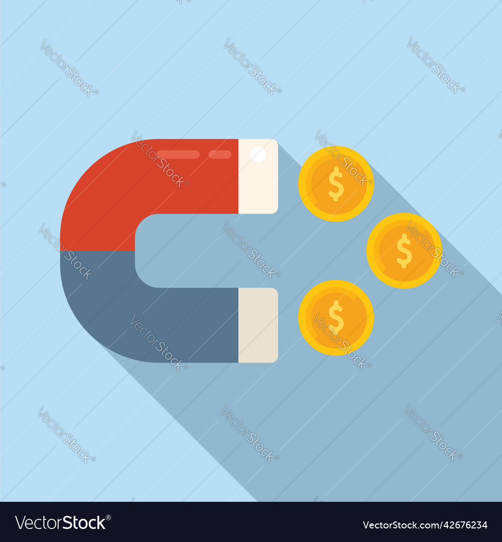 Monetization magnet icon flat mobile Royalty Free Vector Monetization magnet icon flat mobile Royalty Free Vector