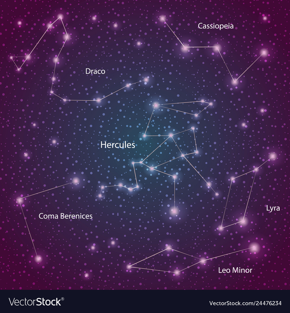 Set of stars of 2 constellations with the name Vector Image