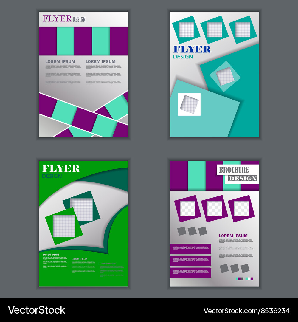 Set of vertical flyers for design Royalty Free Vector Image