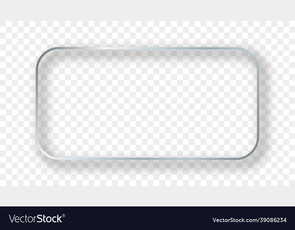 Silver glowing rounded rectangular frame Vector Image