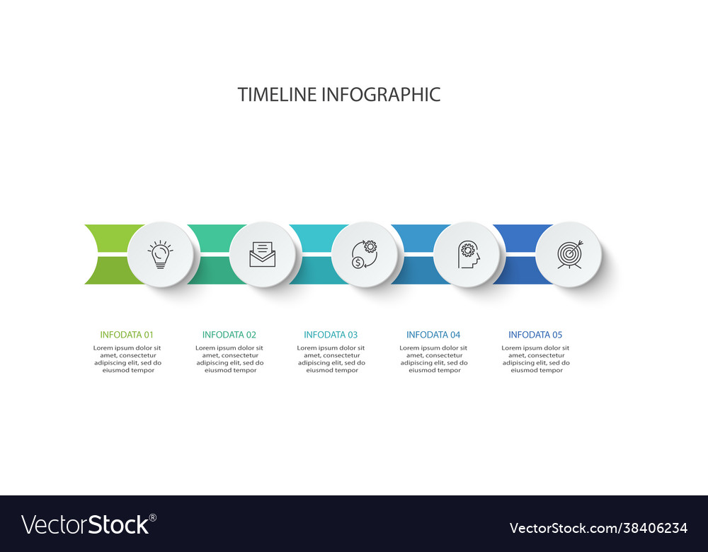 Timeline with 5 elements infographic template Vector Image Timeline with 5 elements infographic template Vector Image