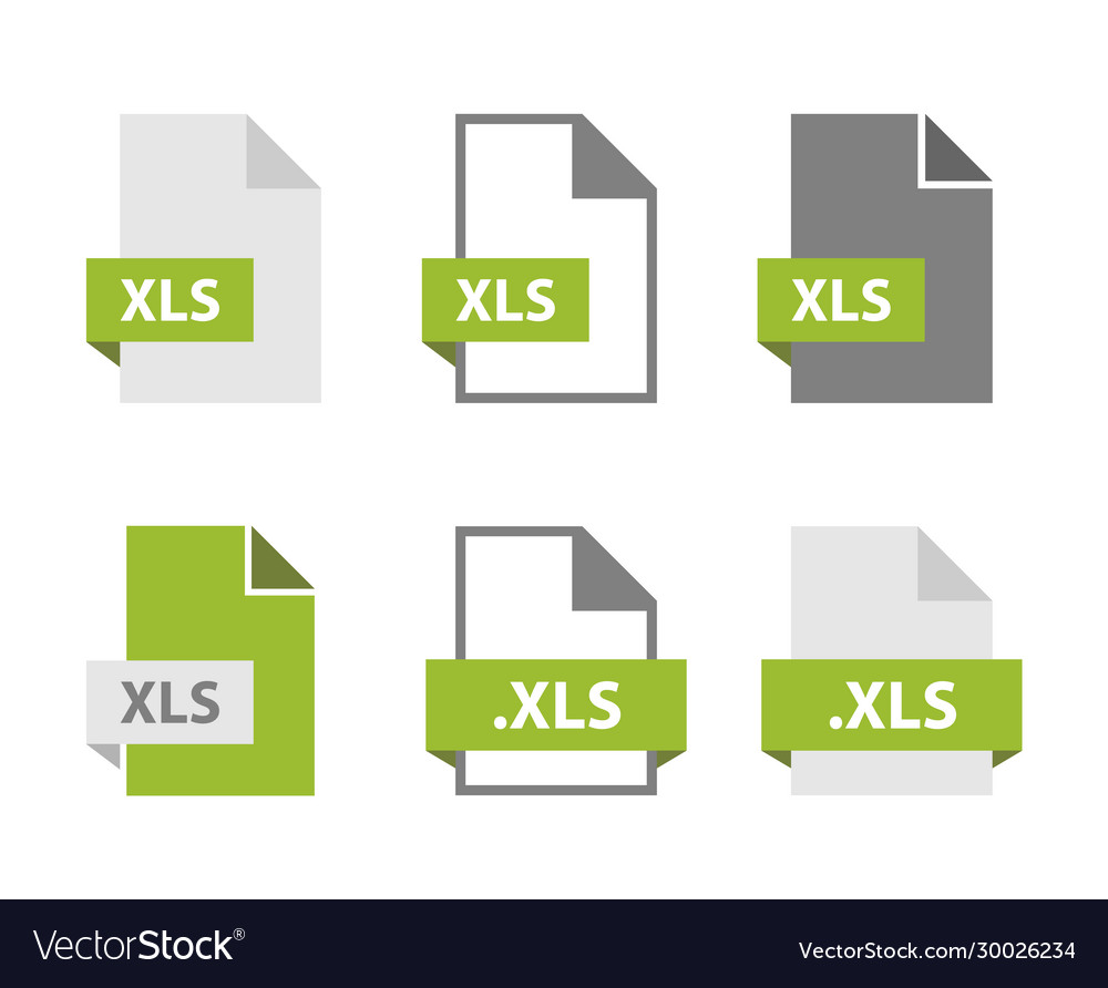 Xls files document icon set file format sign Vector Image