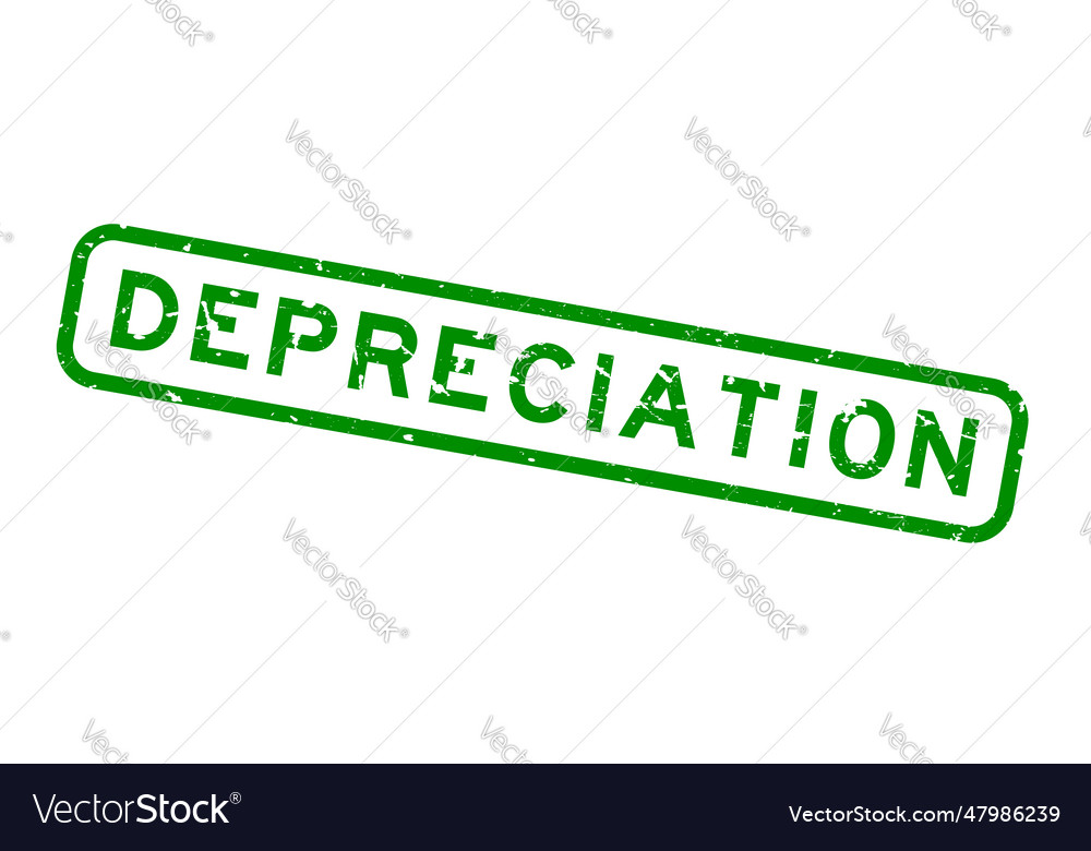 Grunge green depreciation word square rubber seal Vector Image