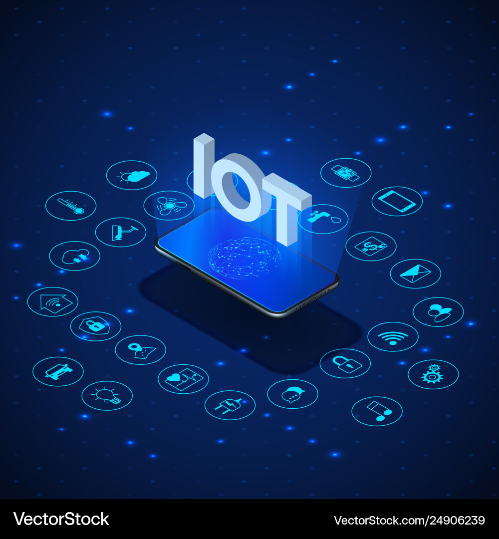 Internet things concept iot isometric banner Vector Image
