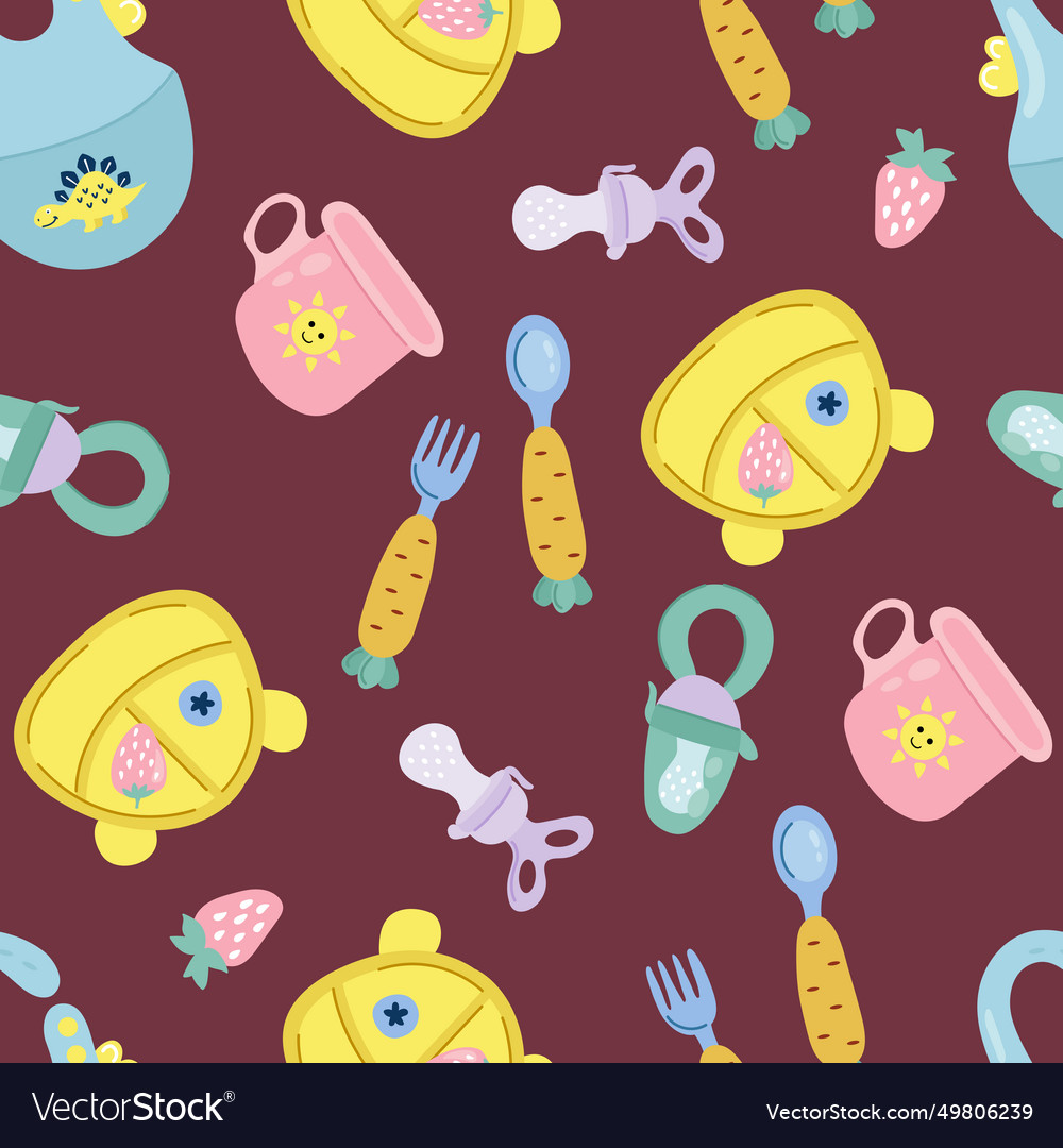 Seamless pattern with children dishes Royalty Free Vector Seamless pattern with children dishes Royalty Free Vector