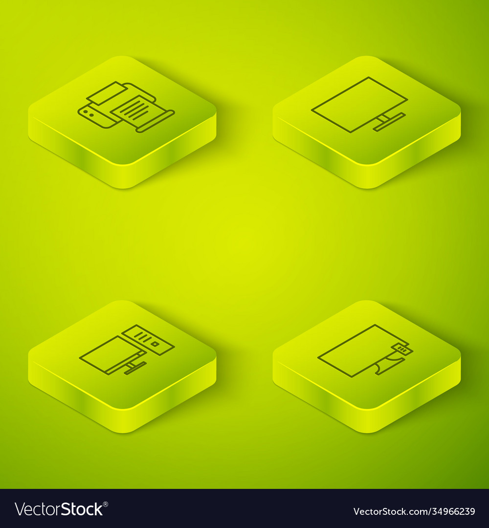 Set isometric computer monitor screen smart tv Vector Image