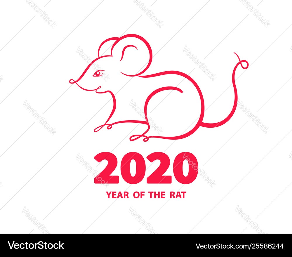 2020 Chinese New Year Rat Royalty Free Vector Image