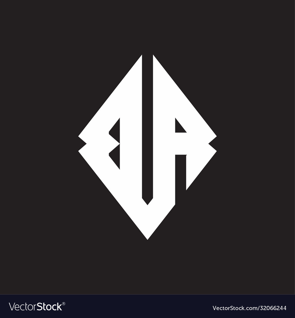 Ba logo monogram with sharp square design template