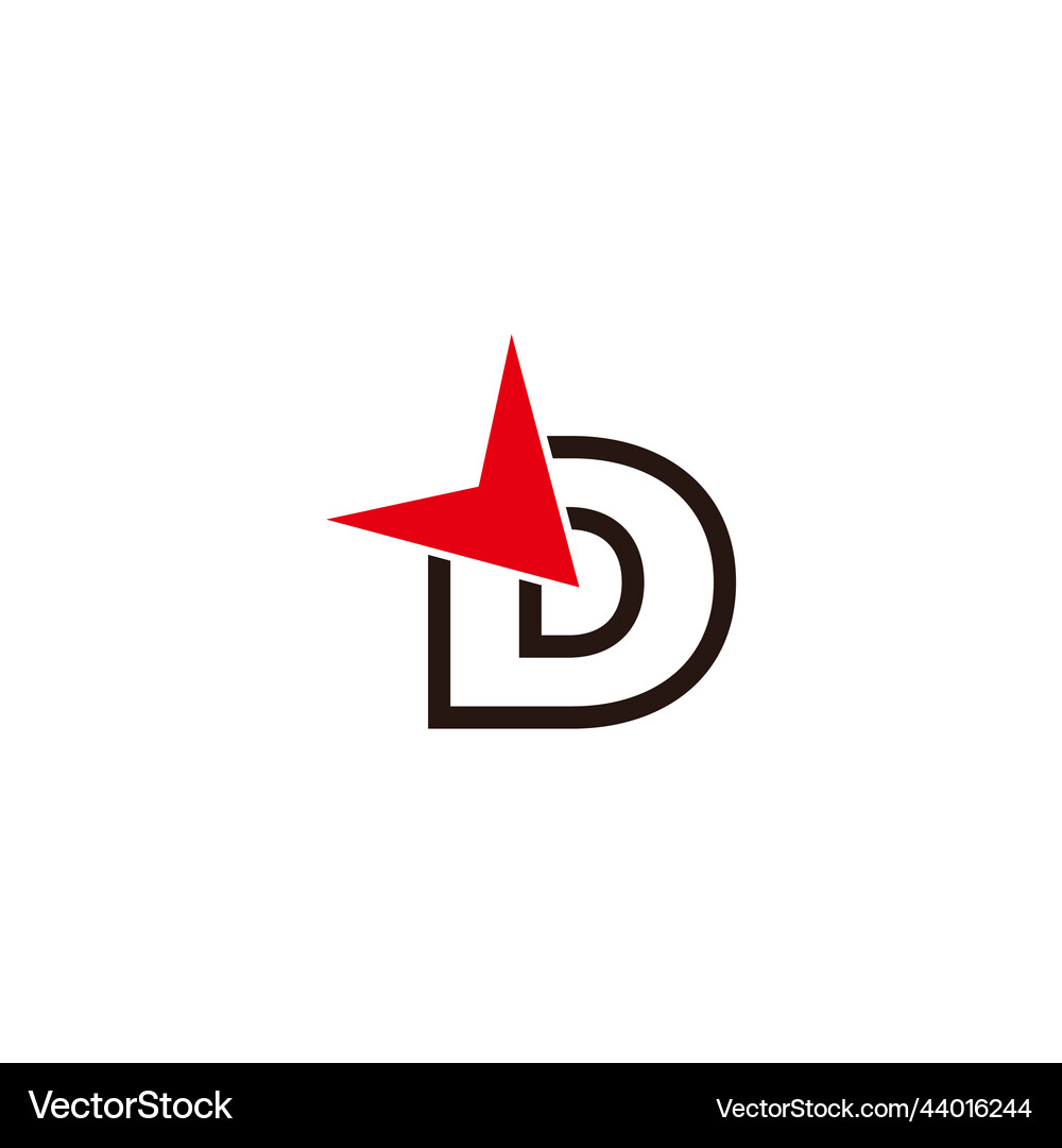 Letter d click cursor symbol logo Royalty Free Vector Image