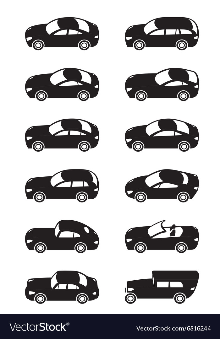 Modern cars from above Royalty Free Vector Image