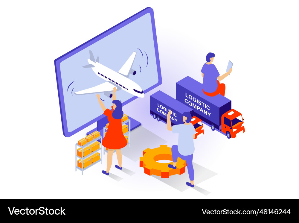 Transportation and logistics concept in 3d Vector Image