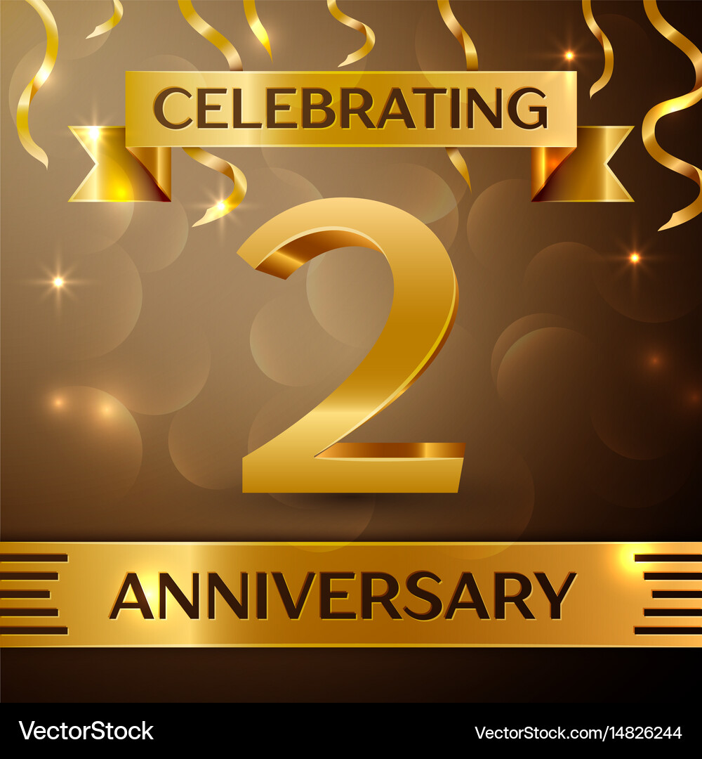 Two years anniversary celebration design Vector Image