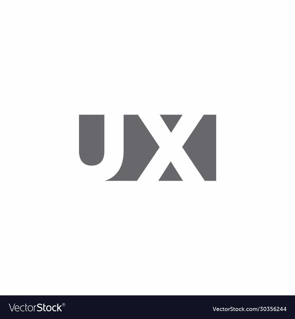 Ux logo monogram with negative space style design Vector Image