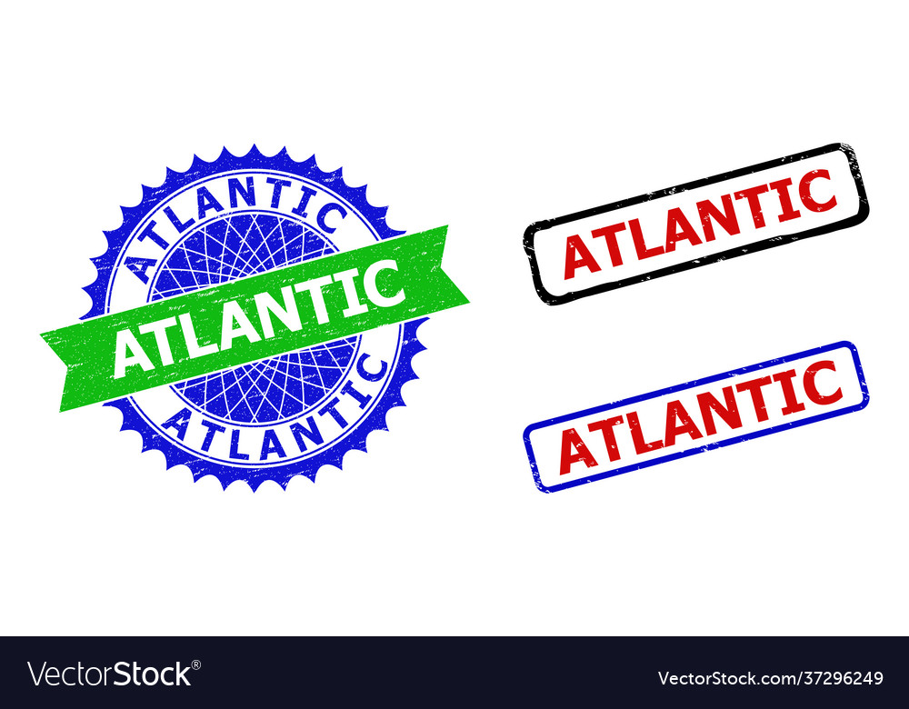Atlantic Rosette And Rectangle Bicolor Stamp Seals