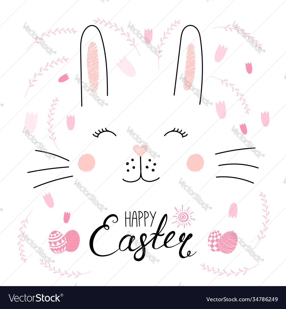 Cute easter bunny Royalty Free Vector Image - VectorStock