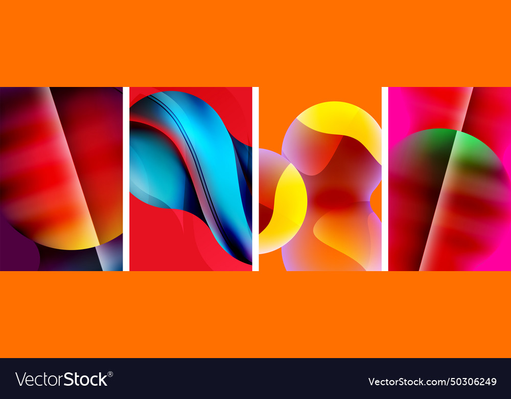 Liquid abstract shapes with gradient colors Vector Image