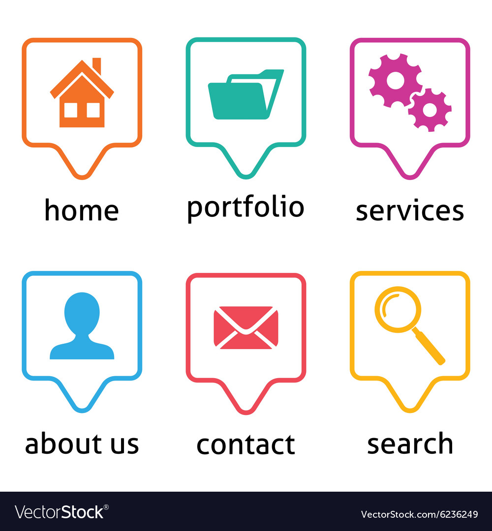 Website menu icons Royalty Free Vector Image - VectorStock