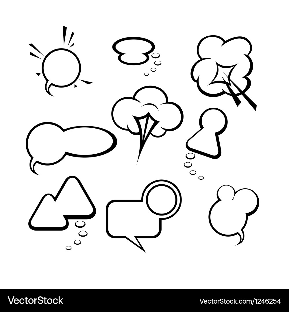 A collection of comic style speech bubbles Vector Image