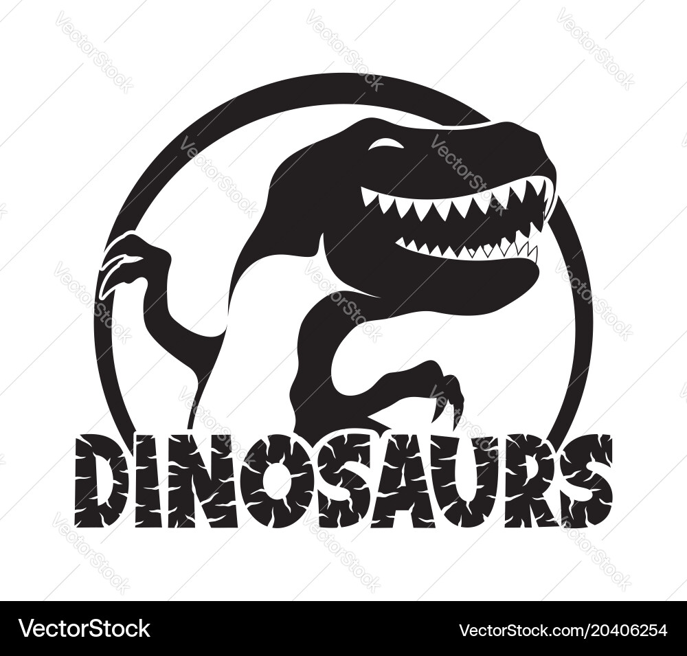 Cheerful black dinosaur Royalty Free Vector Image