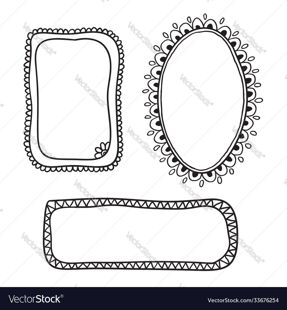 Doodle frames Royalty Free Vector Image - VectorStock