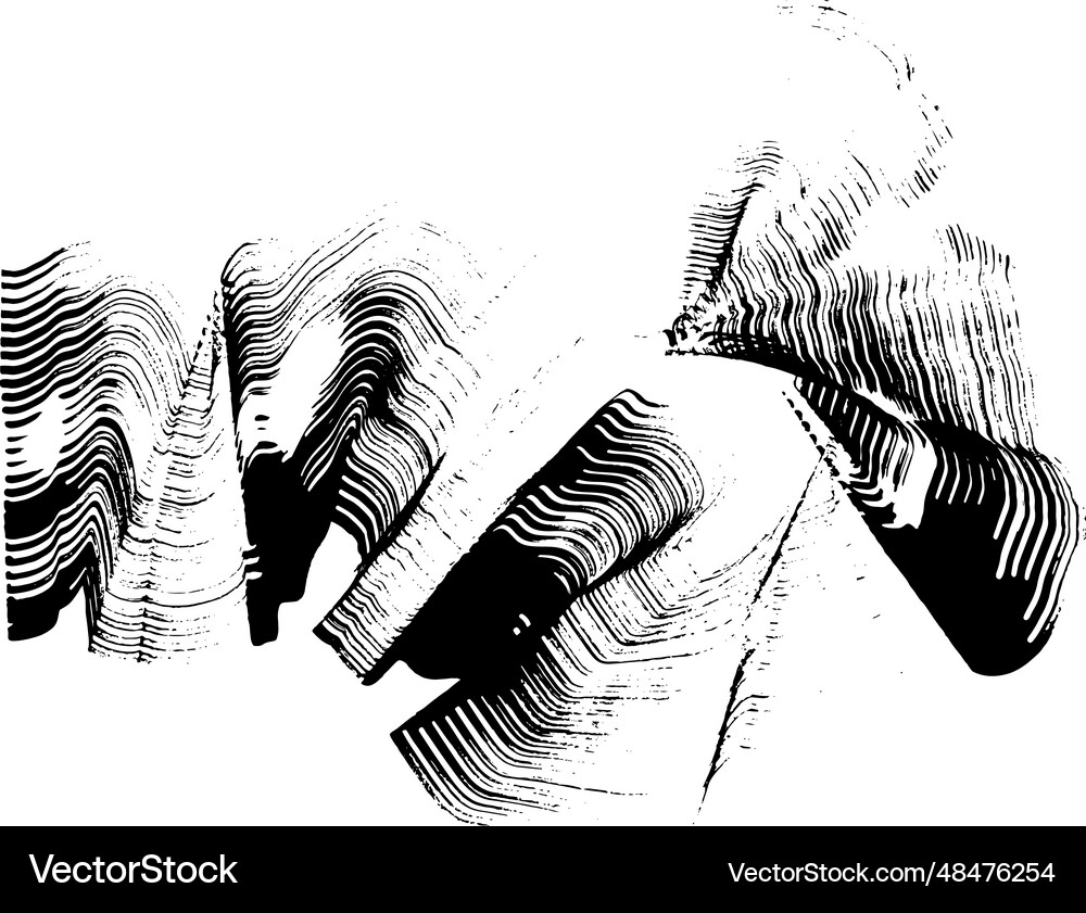 Dry brush wave stroke element Royalty Free Vector Image