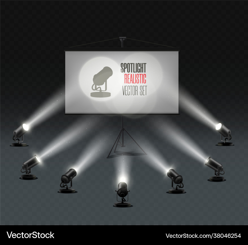 Illuminated effect form projector Royalty Free Vector Image