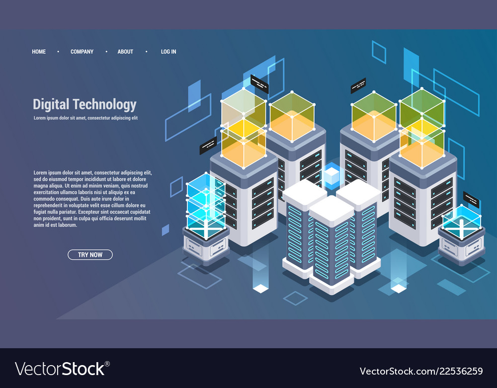 Computation Of Big Data Center Information Vector Image