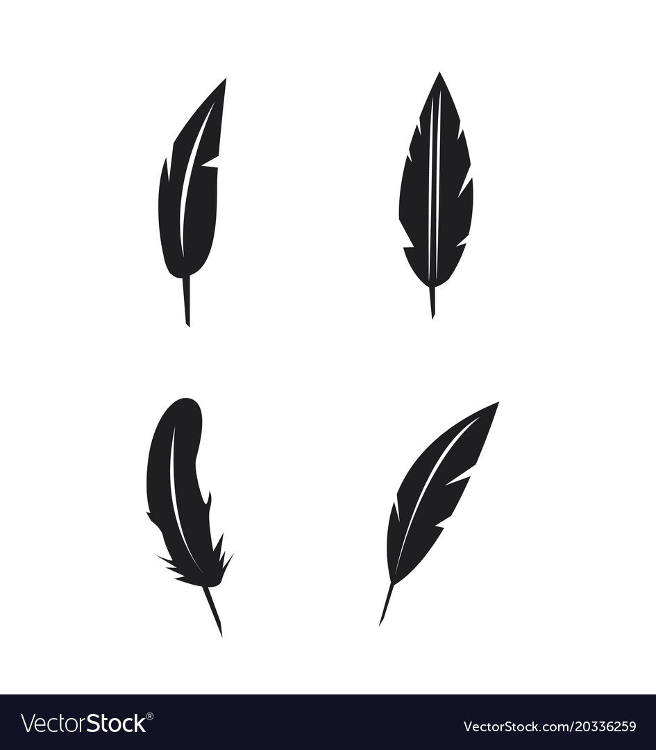 Feather icons set on white background Royalty Free Vector