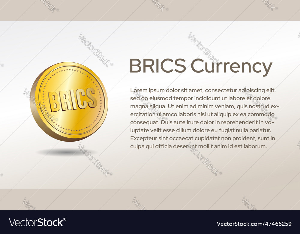 Gold 3d coin brics currency Royalty Free Vector Image Gold 3d coin brics currency Royalty Free Vector Image
