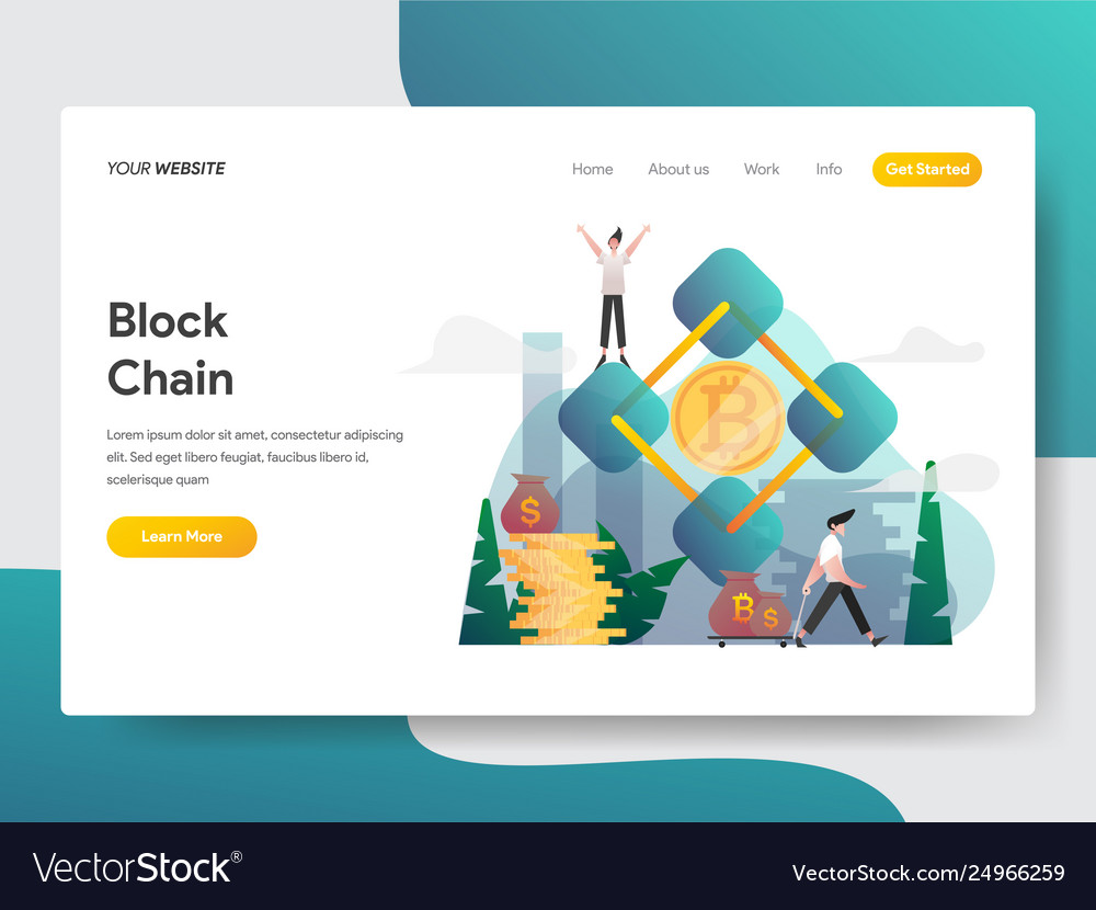 Landing page template blockchain concept Vector Image Landing page template blockchain concept Vector Image