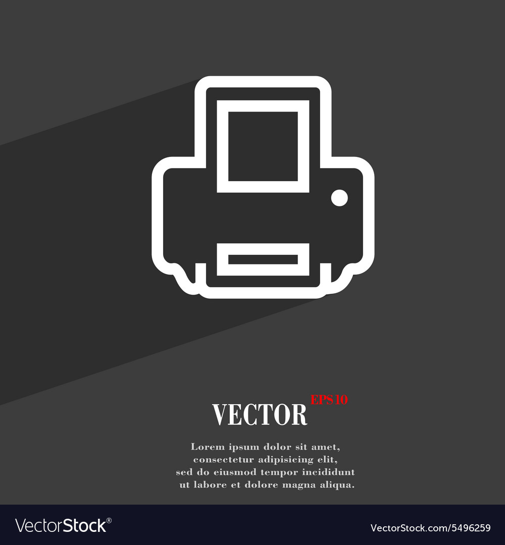Printing icon symbol flat modern web design Vector Image Printing icon symbol flat modern web design Vector Image