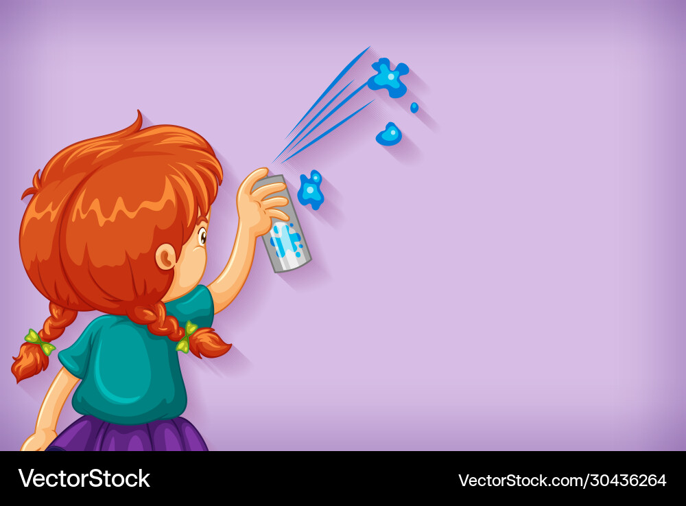 Background template design with girl spraying Vector Image