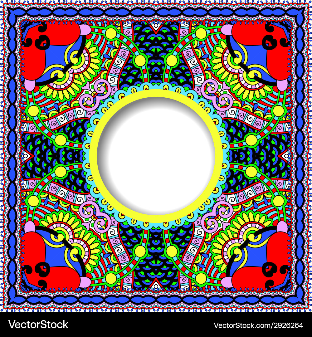 Decorative pattern of ukrainian ethnic carpet Vector Image