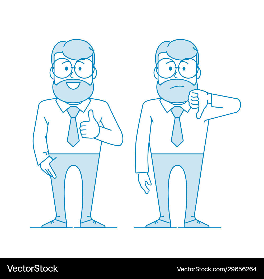Man shows gesture like dislike Royalty Free Vector Image