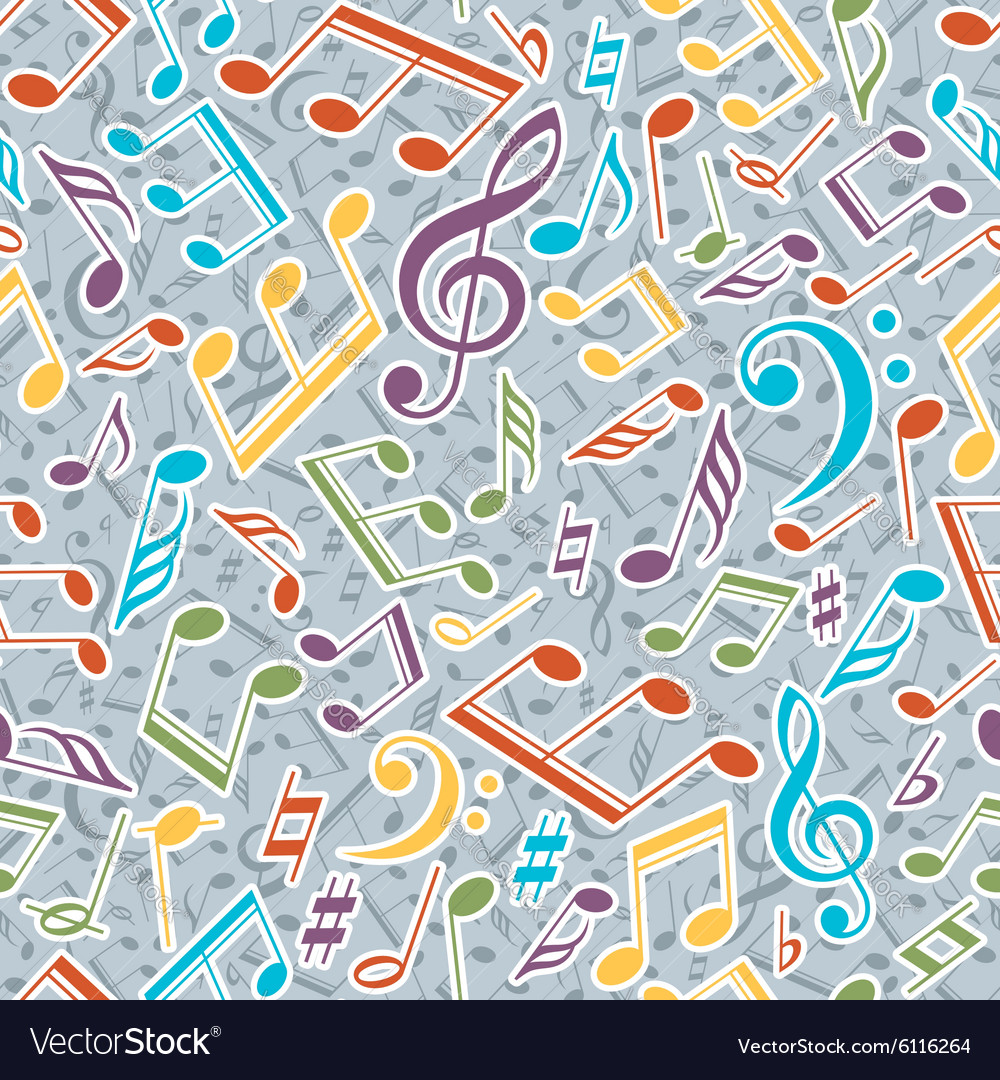 Musical pattern with notes Royalty Free Vector Image