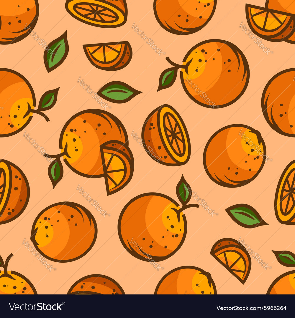 Orange seamless pattern Royalty Free Vector Image