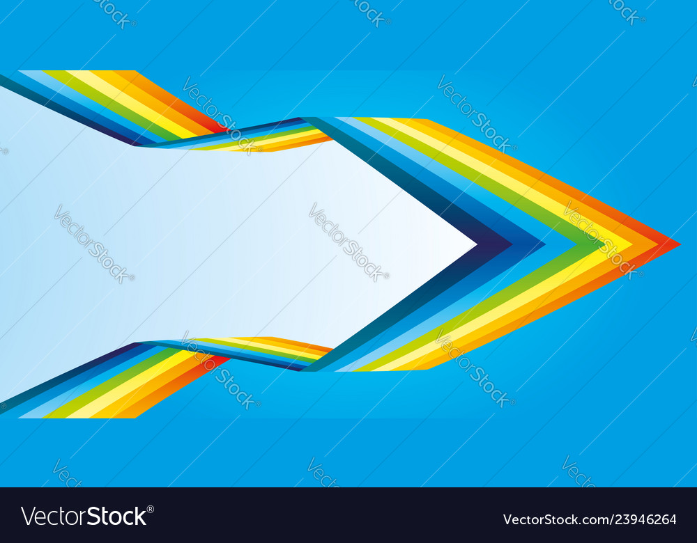Rainbow pointer on a blue background Royalty Free Vector