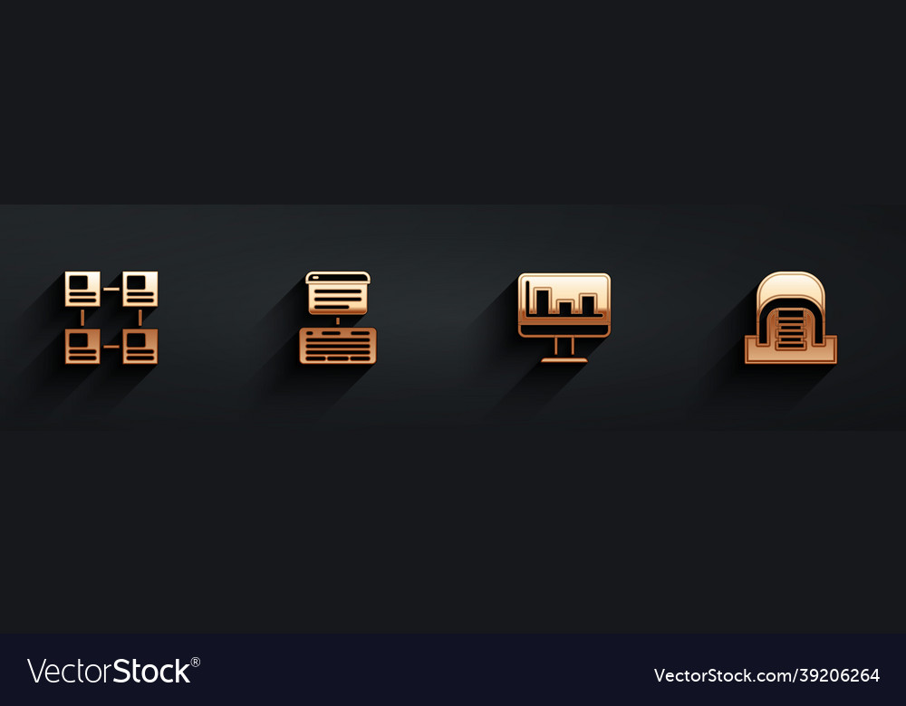 Set Hierarchy Organogram Chart Server Data Web Vector Image